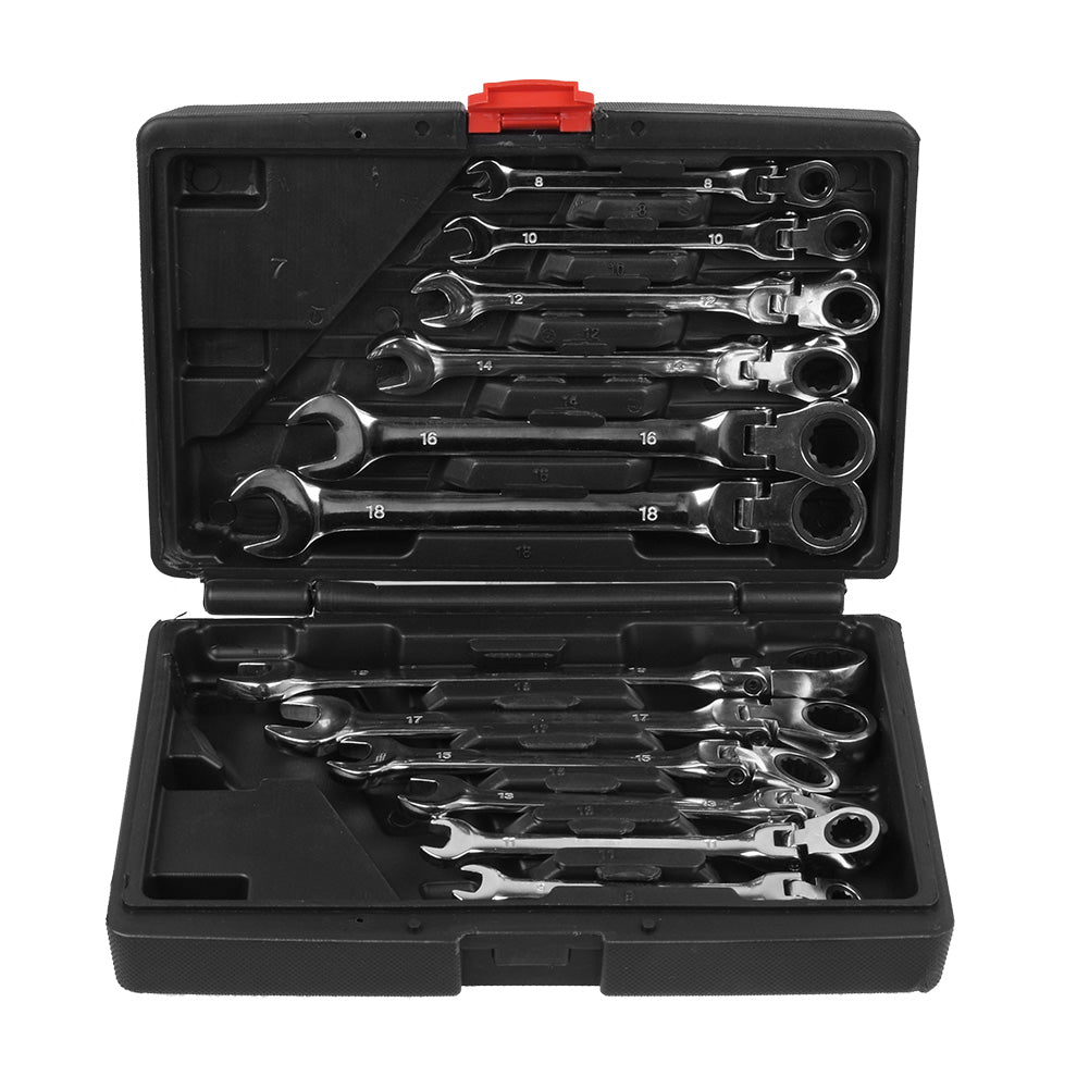 12pcs Flexible Ratchet Spanner Set Ratcheting Wrench Spanners Flexi He ...