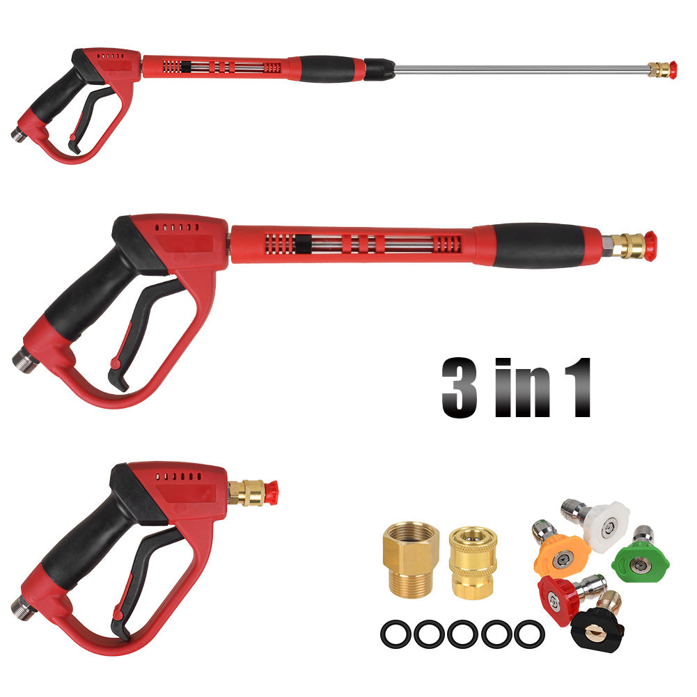 High Pressure Washer Spray Gun 5000 PSI Jet Lance Trigger Wash Water 5 ...