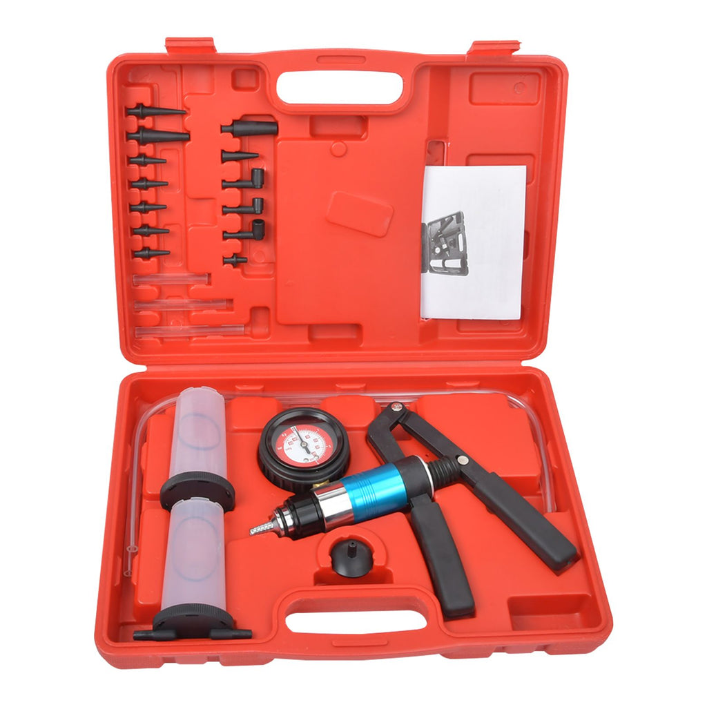 Hand Held Vacuum Pump Brake Bleeder Set Bleed tester Tool Kit 2 Jars ...