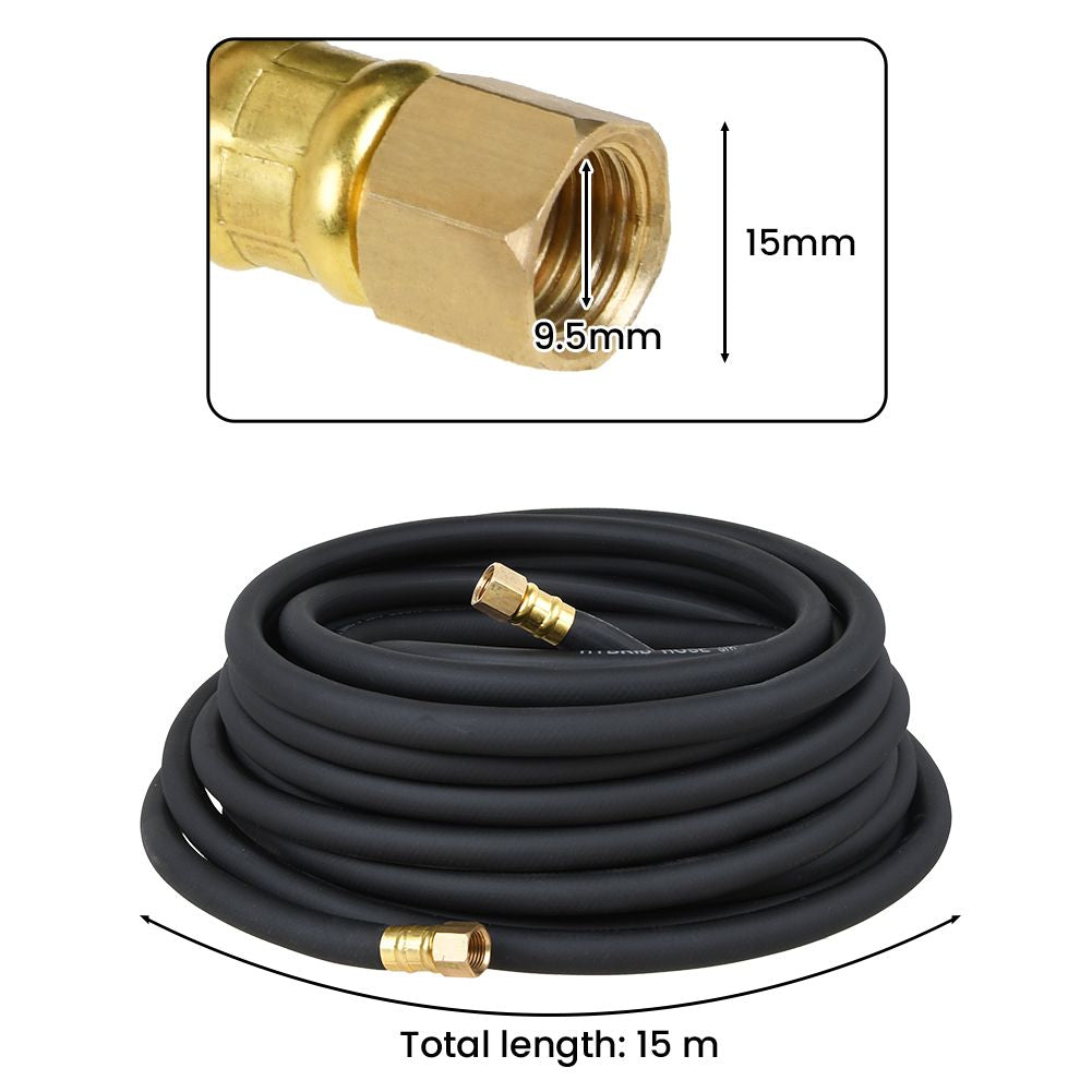 Rubber Air Compressor Hose Line 15m 1/4 ''BSP 9.5mm Bore Auto Heavy Du ...