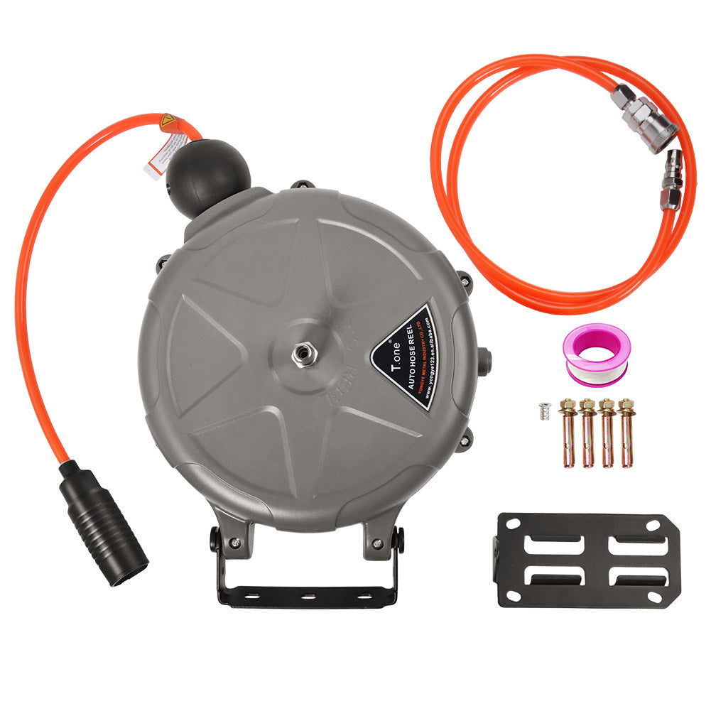 10m Air Hose Reel Auto Etractable Air Line Compressor Garage Tool ...