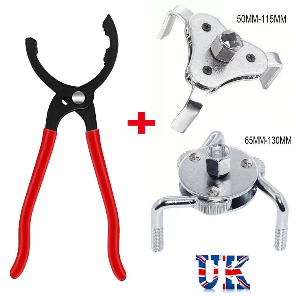 3x Oil Filter Wrench Set Adjustable Fuel Filter Removal Tool – majexic ...